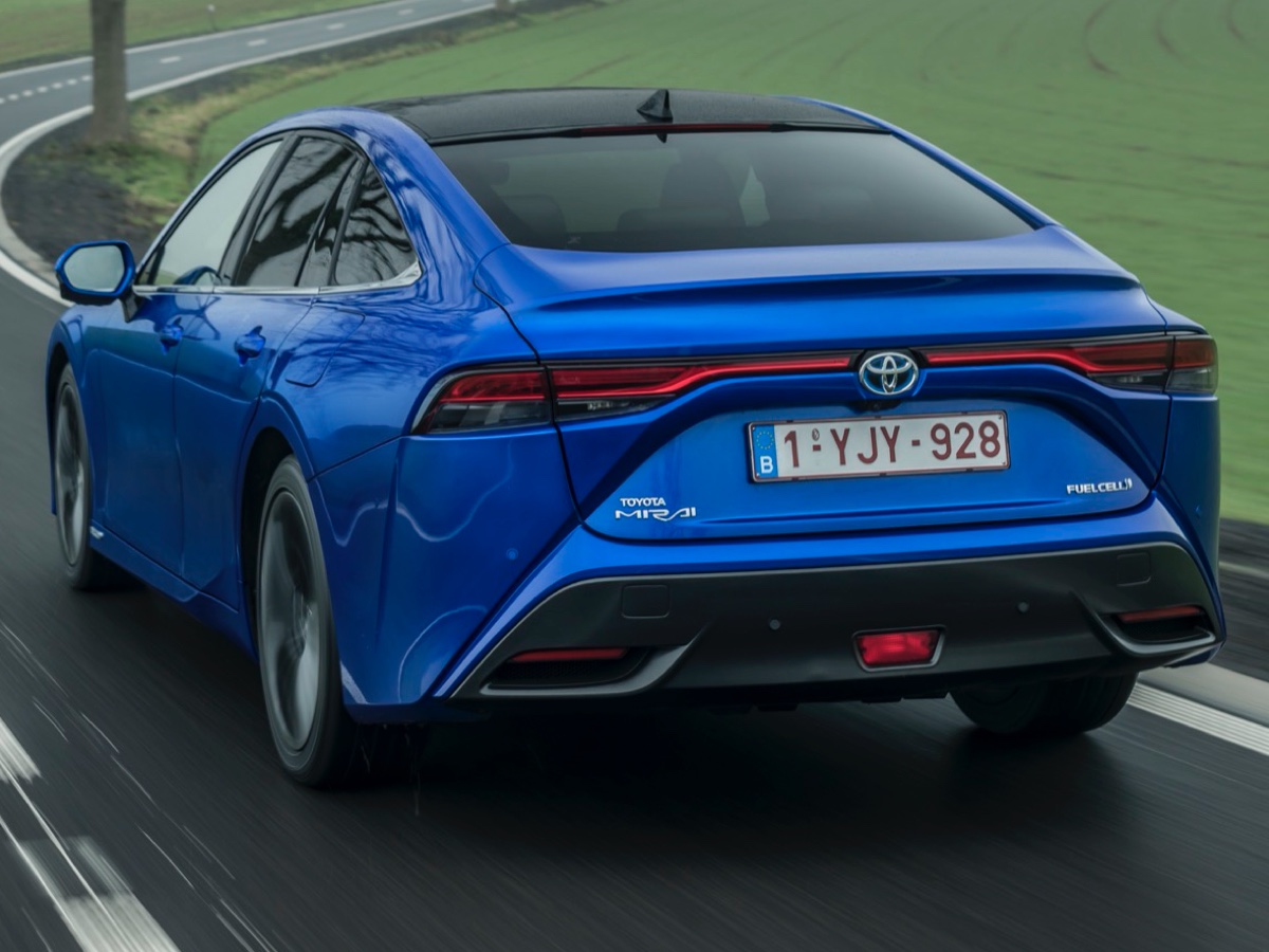 The 2nd generation of the Toyota Mirai hydrogen-powered car on sale at ...