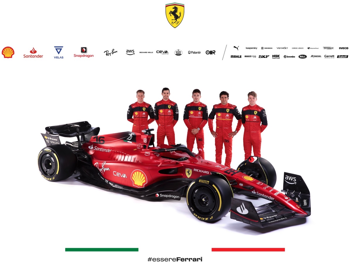 F1-75, the new F1 single-seater celebrates the Scuderia Ferrari's 75th ...