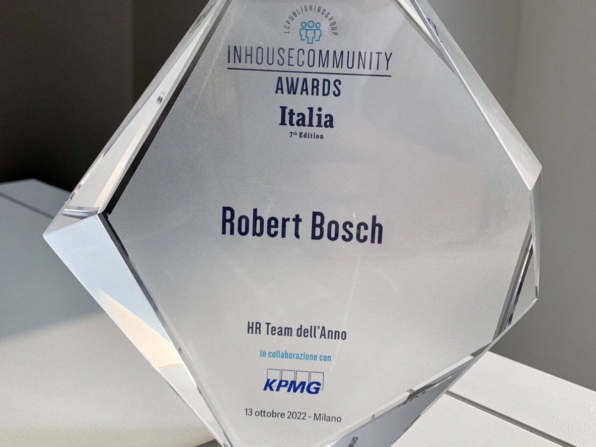 Bosch Italia premiata HR Team dell’anno agli Inhousecommunity Awards 2022
