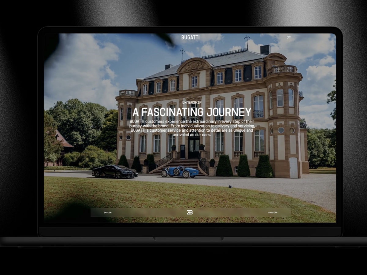 Dynamic and interactive navigation for the new Bugatti website